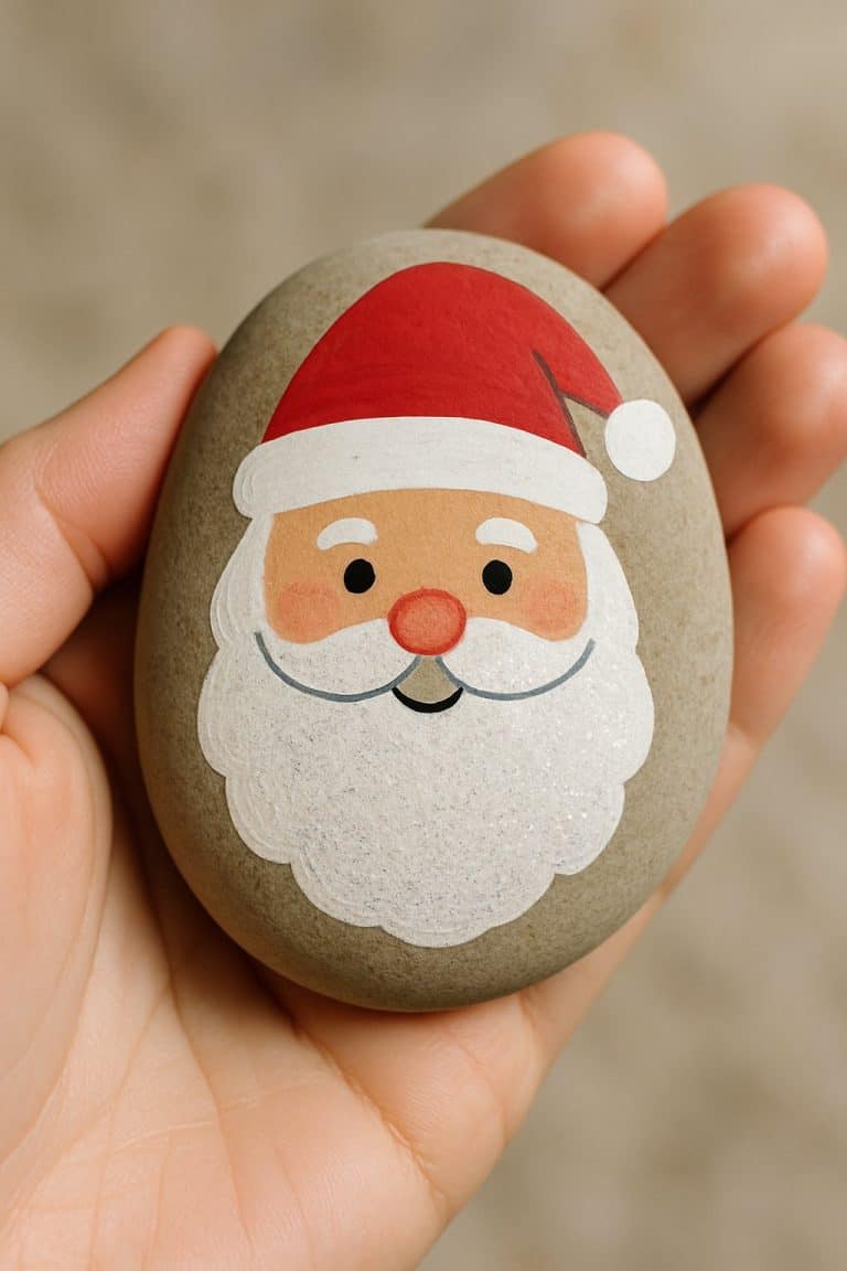 35 Santa Painted Rocks Ideas for Festive Christmas Crafts - The Melrose ...
