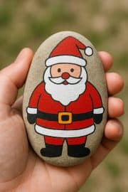35 Santa Painted Rocks Ideas for Festive Christmas Crafts - The Melrose ...