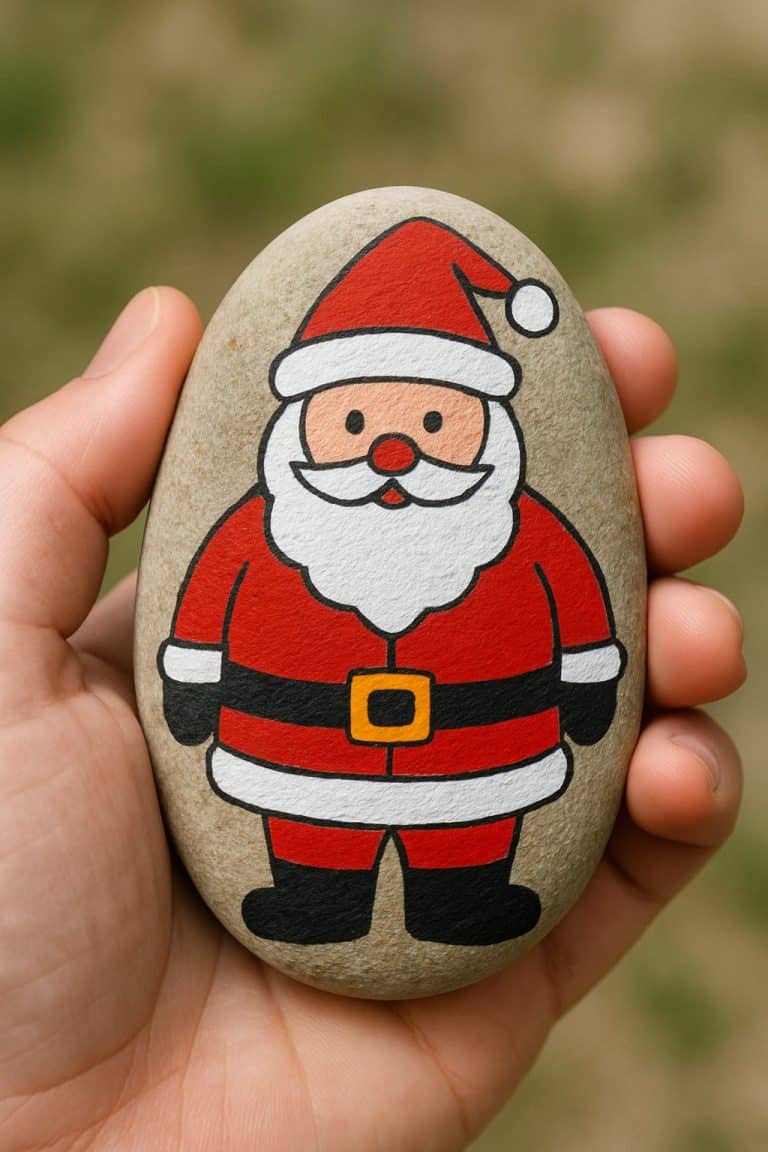 35 Santa Painted Rocks Ideas for Festive Christmas Crafts - The Melrose ...