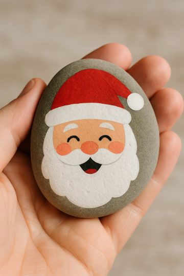 35 Santa Painted Rocks Ideas for Festive Christmas Crafts - The Melrose ...