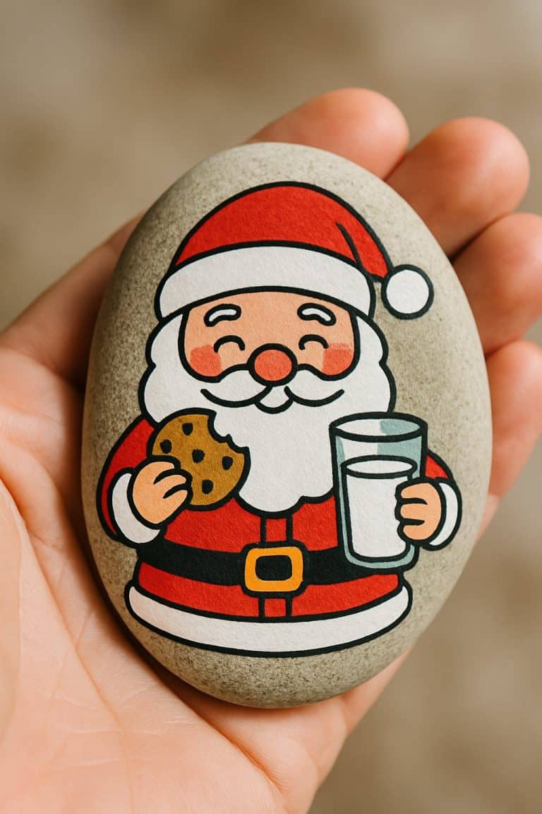 35 Santa Painted Rocks Ideas for Festive Christmas Crafts - The Melrose ...