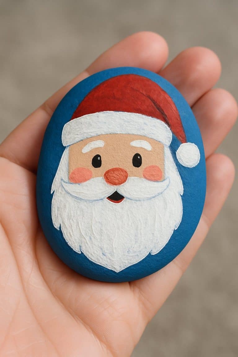 35 Santa Painted Rocks Ideas for Festive Christmas Crafts - The Melrose ...