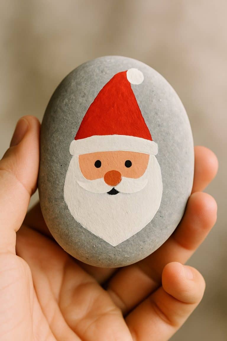 35 Santa Painted Rocks Ideas for Festive Christmas Crafts - The Melrose ...