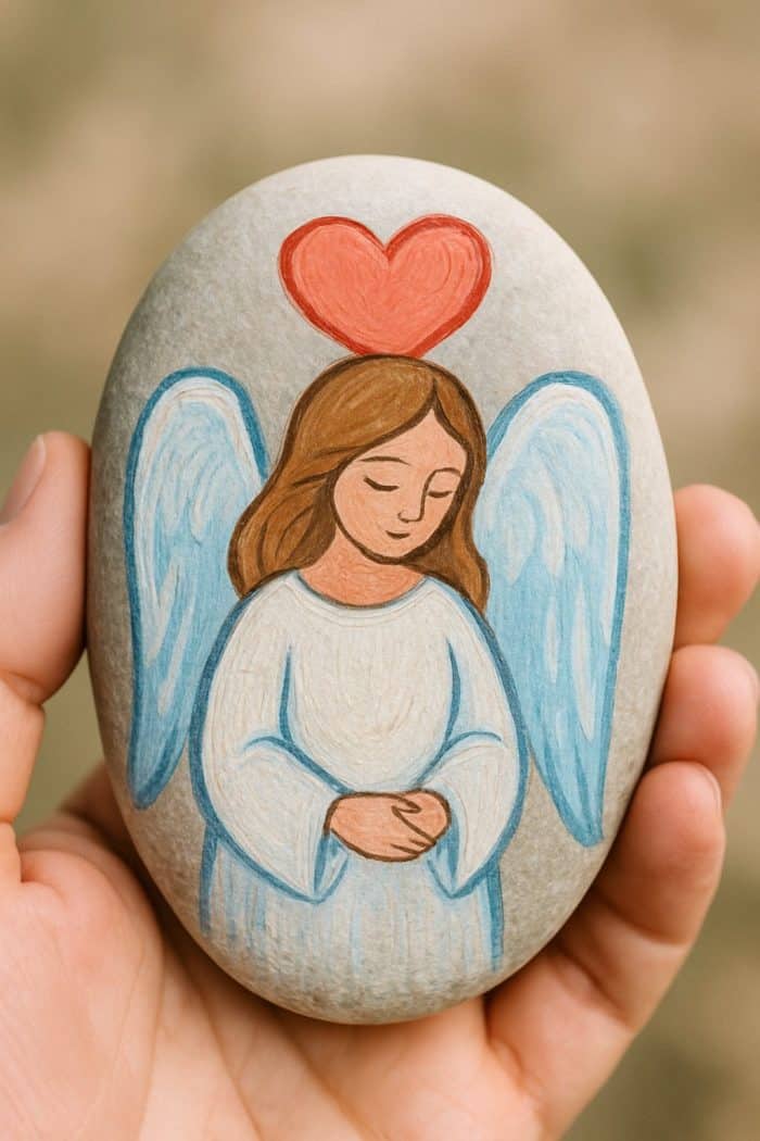 26 Angel Painted Rocks Ideas for Peaceful & Uplifting Crafts - The ...