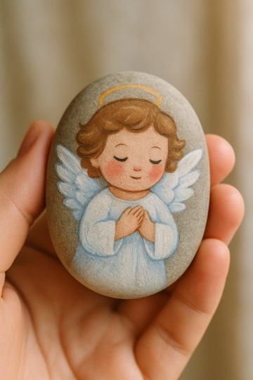 26 Angel Painted Rocks Ideas for Peaceful & Uplifting Crafts - The ...