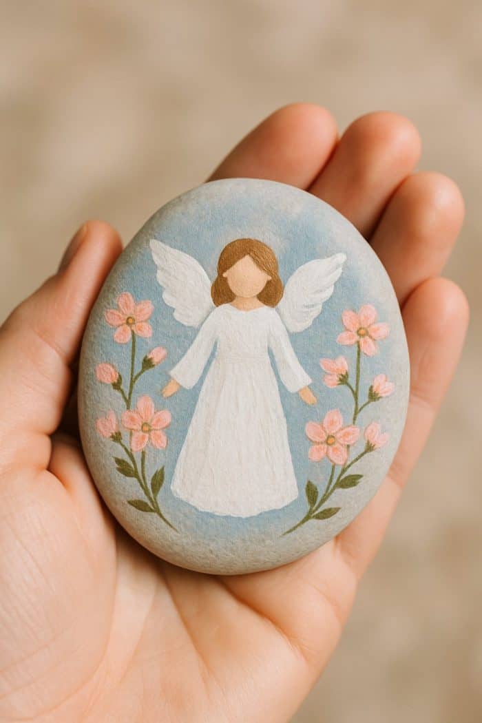 26 Angel Painted Rocks Ideas for Peaceful & Uplifting Crafts - The ...