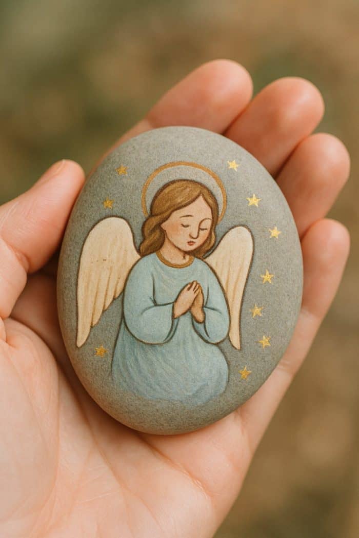 26 Angel Painted Rocks Ideas for Peaceful & Uplifting Crafts - The ...