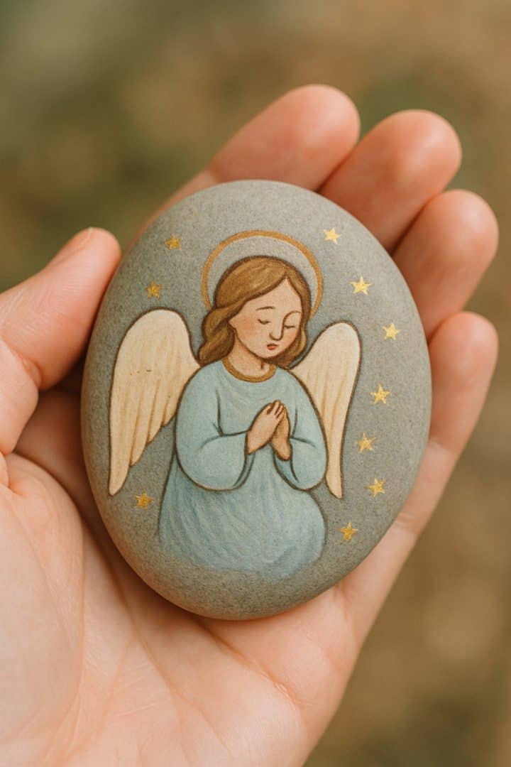 26 Angel Painted Rocks Ideas for Peaceful & Uplifting Crafts - The ...