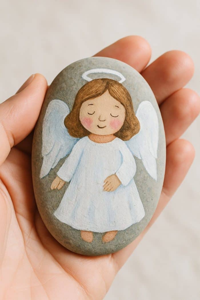 26 Angel Painted Rocks Ideas for Peaceful & Uplifting Crafts - The ...