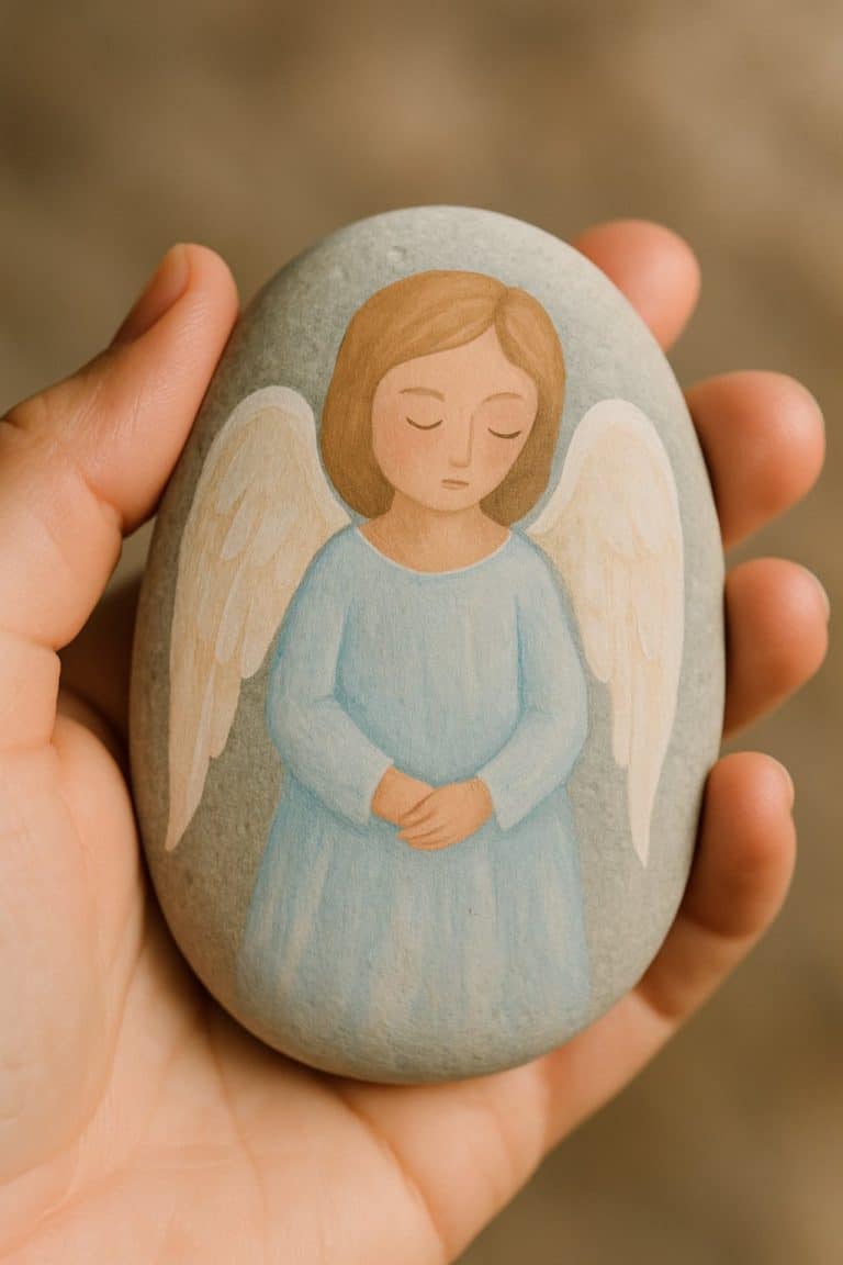 26 Angel Painted Rocks Ideas for Peaceful & Uplifting Crafts - The ...