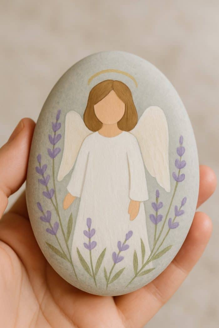 26 Angel Painted Rocks Ideas for Peaceful & Uplifting Crafts - The ...