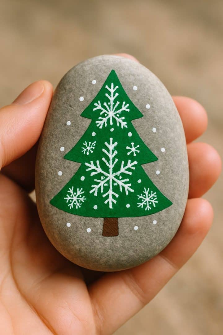 29 Christmas Tree Painted Rocks Ideas for Festive Holiday Crafts - The ...