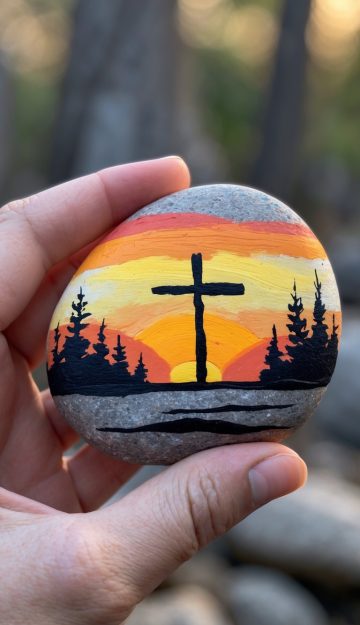 22 Cross Painted Rocks Ideas for Uplifting and Faith-Filled Art - The ...