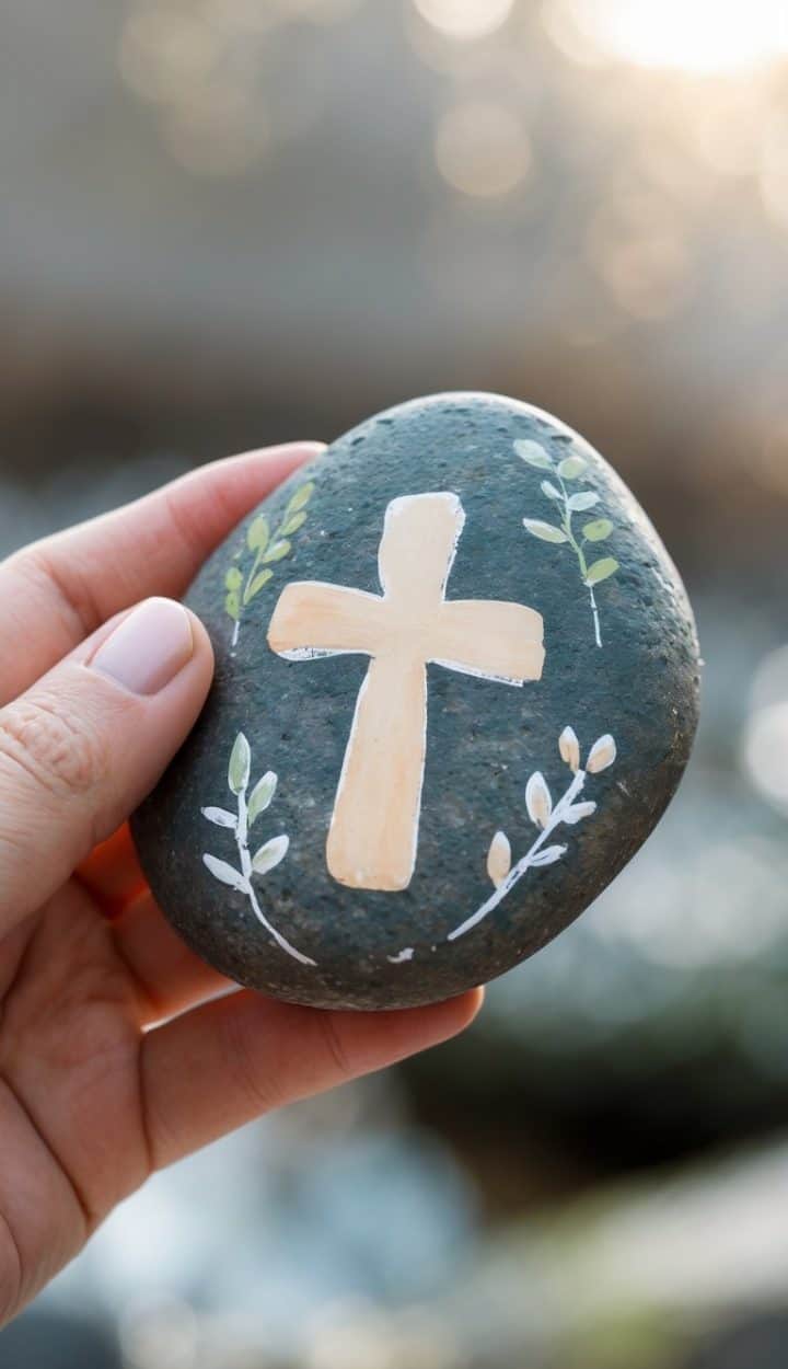 22 Cross Painted Rocks Ideas for Uplifting and Faith-Filled Art - The ...