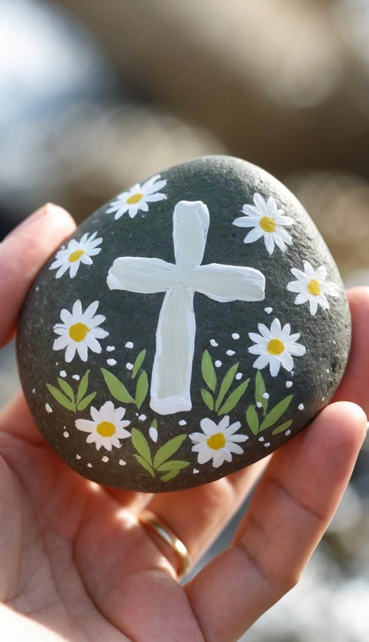 22 Cross Painted Rocks Ideas for Uplifting and Faith-Filled Art - The ...
