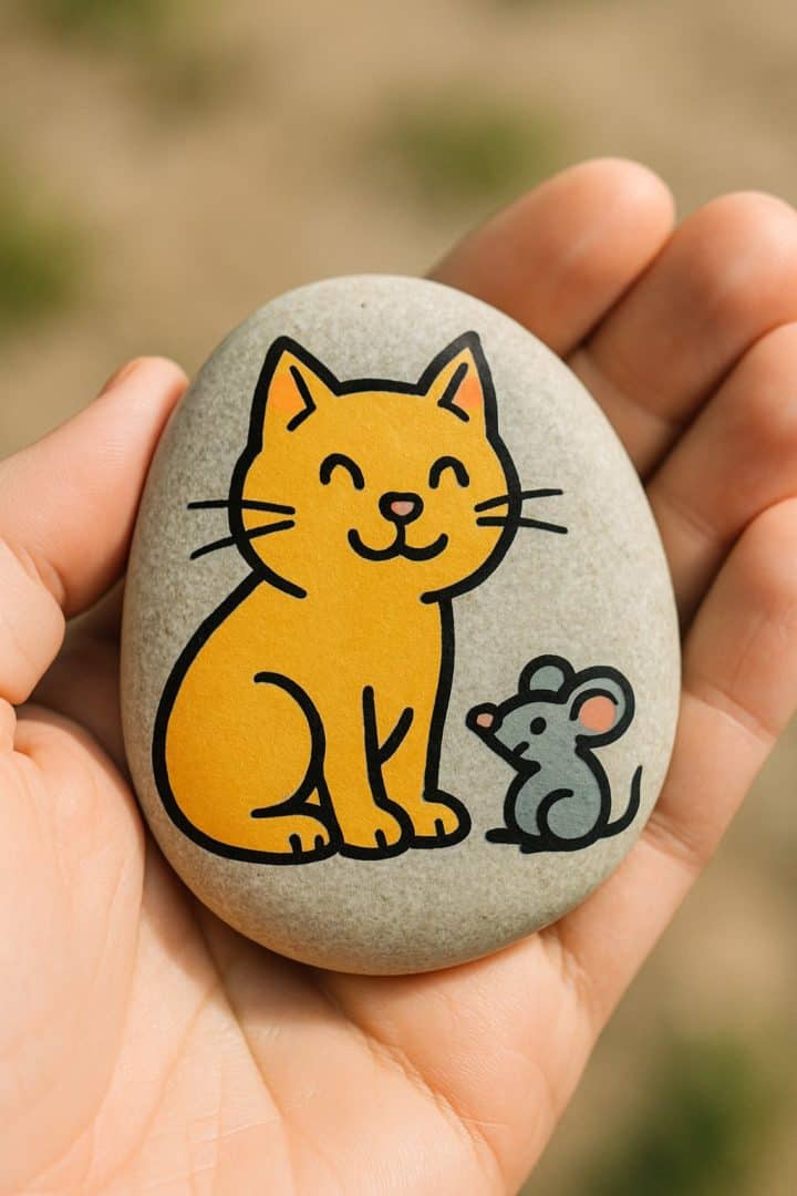 41 Cat Painted Rocks Ideas That Are Creative and Playful - The Melrose ...